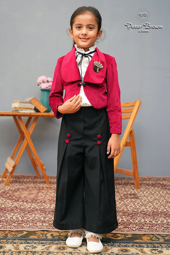 Maroon-Girl Casual Suit-Season 2024-2025